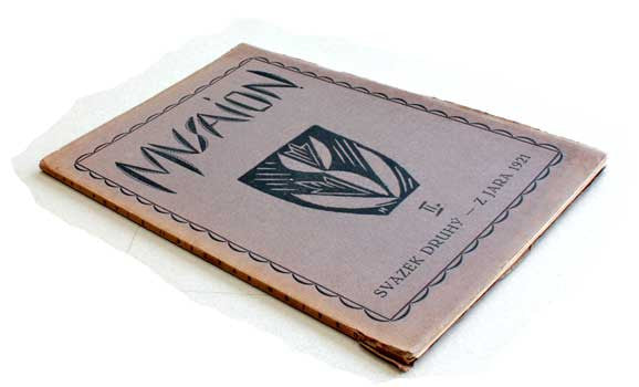 MUSAION. Sborník pro moderní umění. Sv. II. - 1921. Obálka a titulní ...