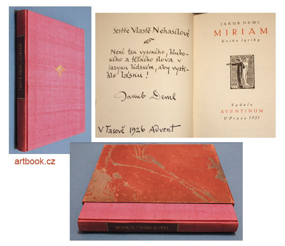 DEML; JAKUB: MIRIAM. - 1921. Podpis autora. Titul FRANTIŠEK BÍLEK; úpr ...