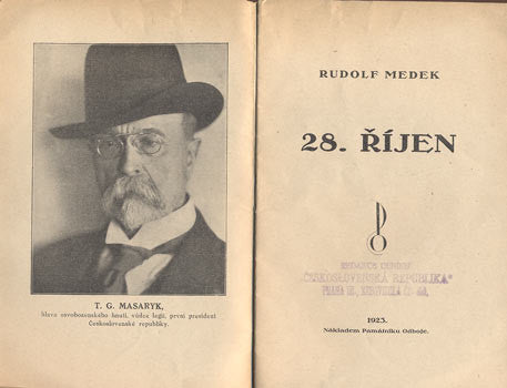 MEDEK; RUDOLF: 28. ŘÍJEN. - 1923. – Antikvariát Pražský Almanach