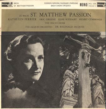 J.S. Bach / The Jacques Orchestra / Dr. Reginald Jacques – St. Matthew ...